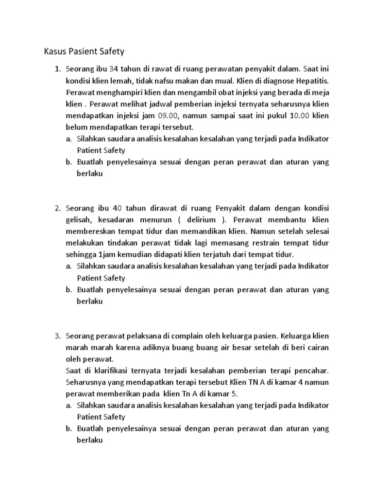 Kasus Pasient Safety | PDF