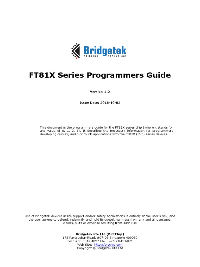 FT81X Series Programmer Guide | PDF | Application Programming Interface | Booting