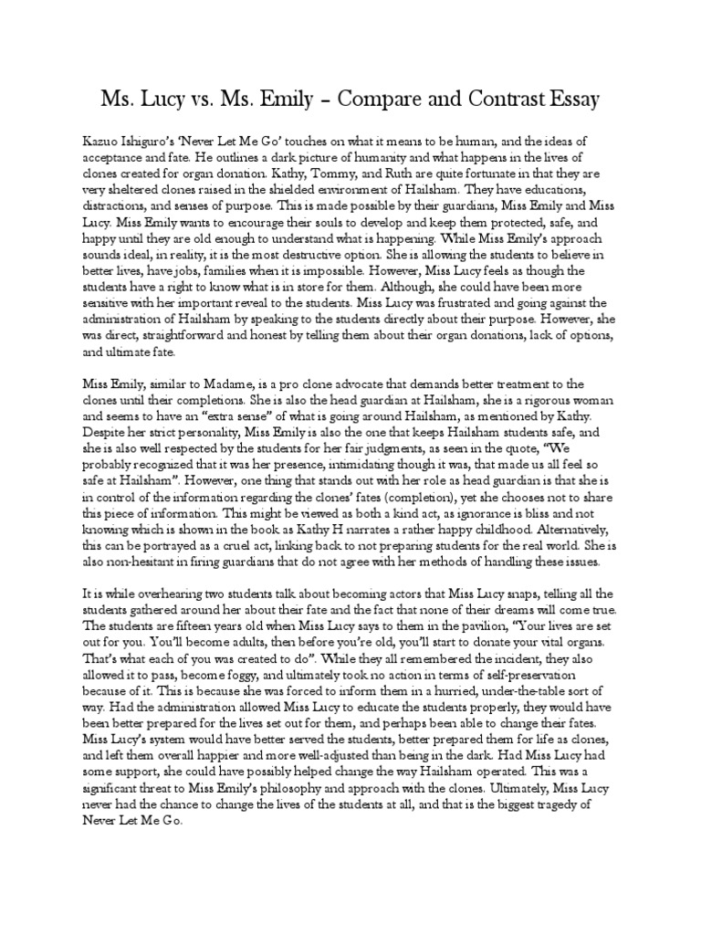 Ms. Lucy vs. Ms. Emily - Compare and Contrast Essay | PDF