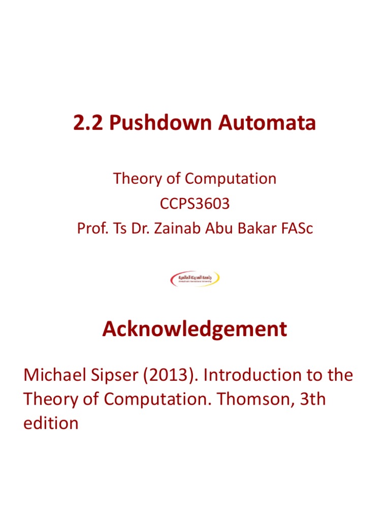Pushdown Automata Overview | PDF | Syntax (Logic) | Theoretical Computer Science