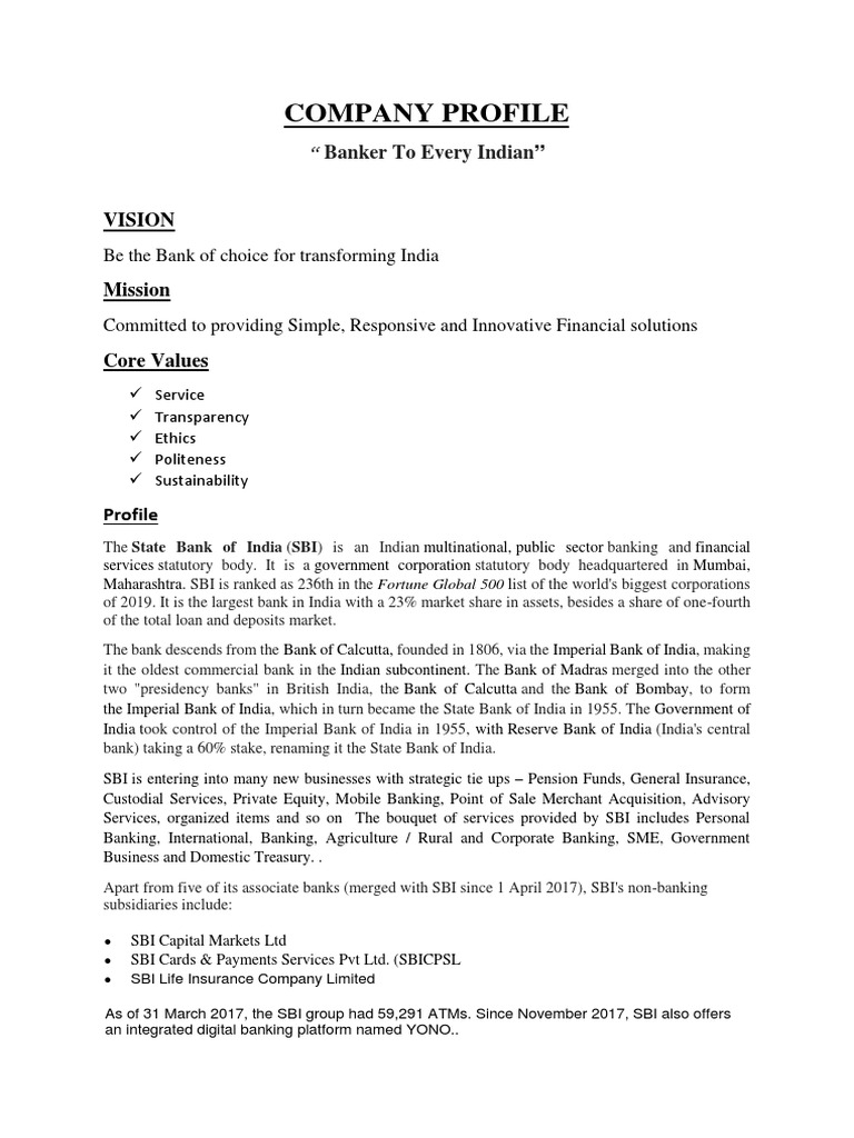 Company Profile | PDF | Beta (Finance) | Banks