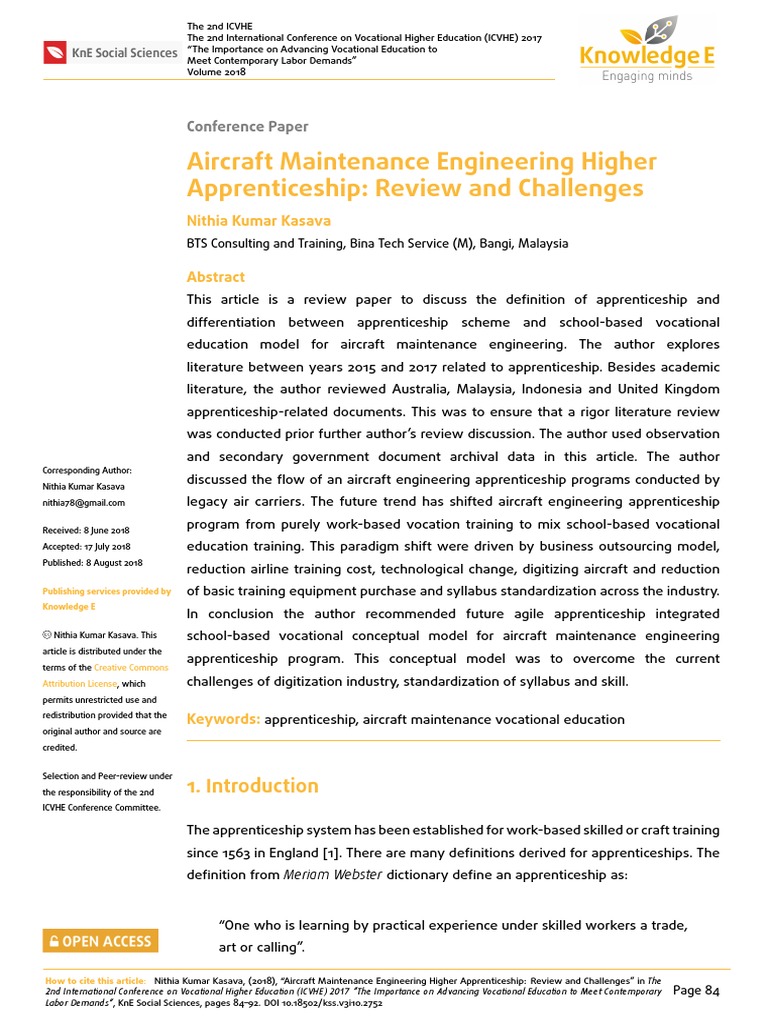 Aircraft Maintenance Engineering Apprenticeships | PDF | Apprenticeship ...