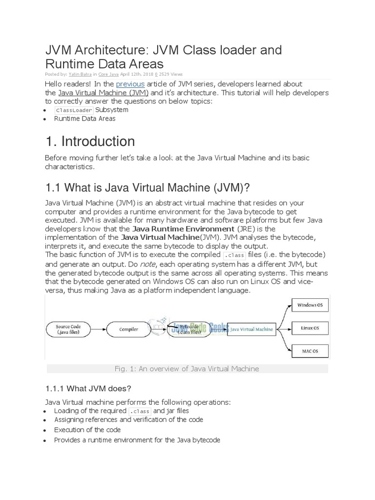JVM Architecture | PDF | Java Virtual Machine | Class (Computer Programming)
