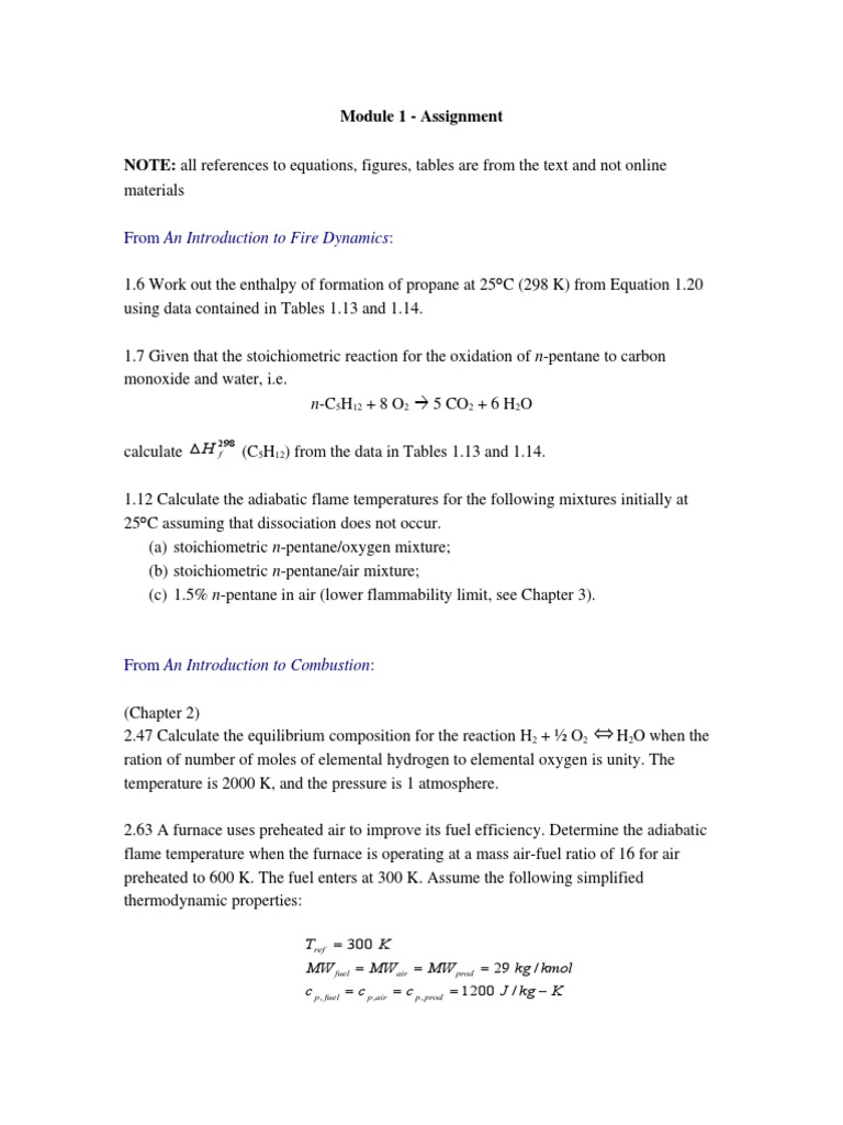 m1 Problems | PDF | Stoichiometry | Combustion