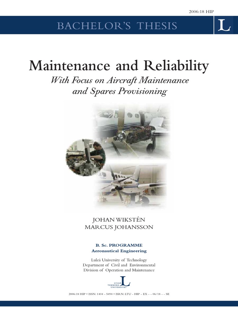Aircraft Maintenance Reliability PDF | PDF