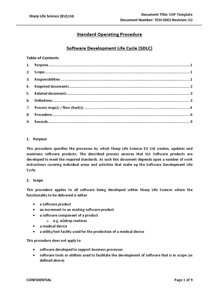 SLS SOP Template Describes Software Development Life Cycle | PDF | Scrum (Software Development ...