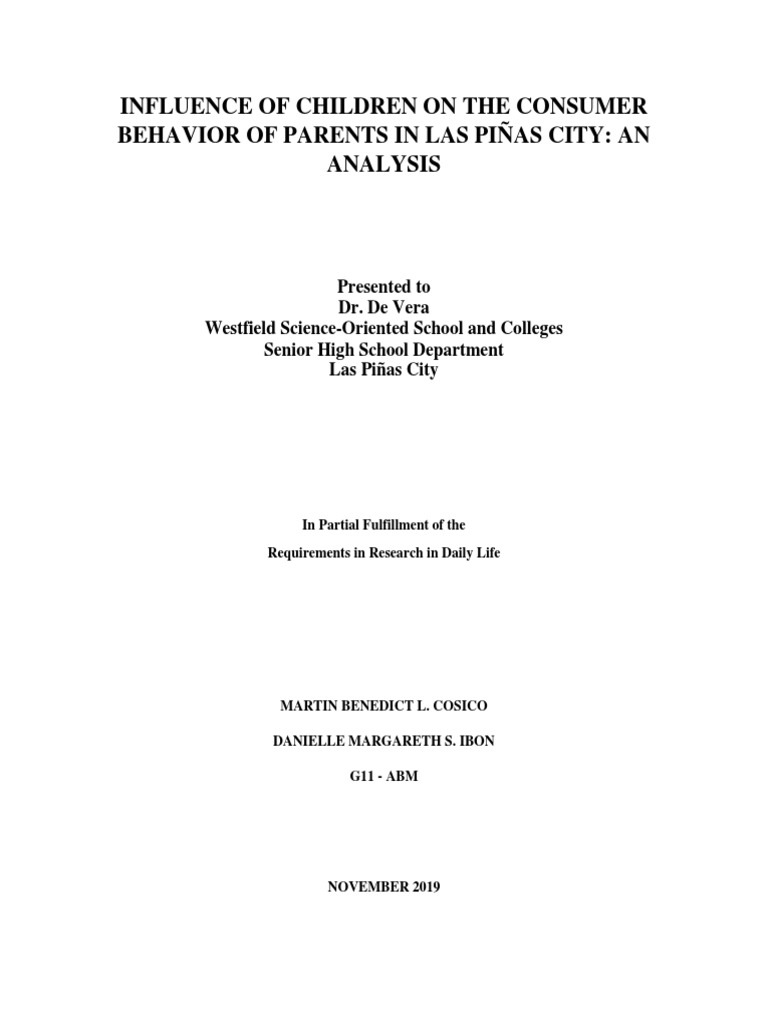 Background of The Study | PDF | Consumer Behaviour | Behavior