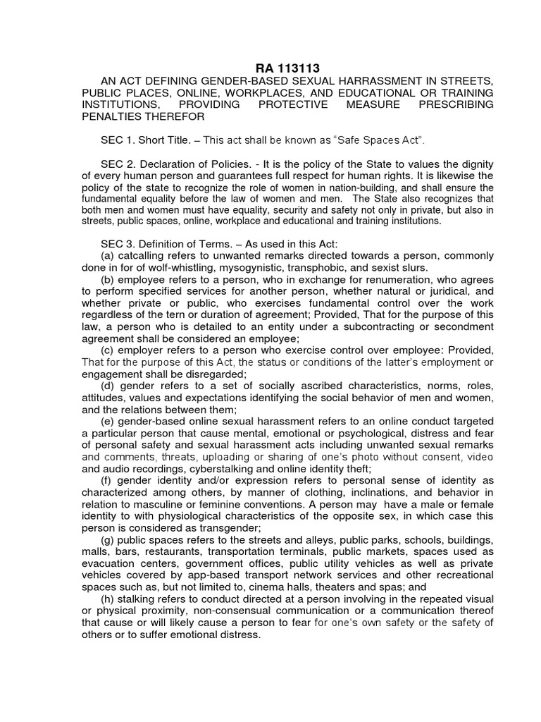Ra 11313 | PDF | Sexual Harassment | Justice