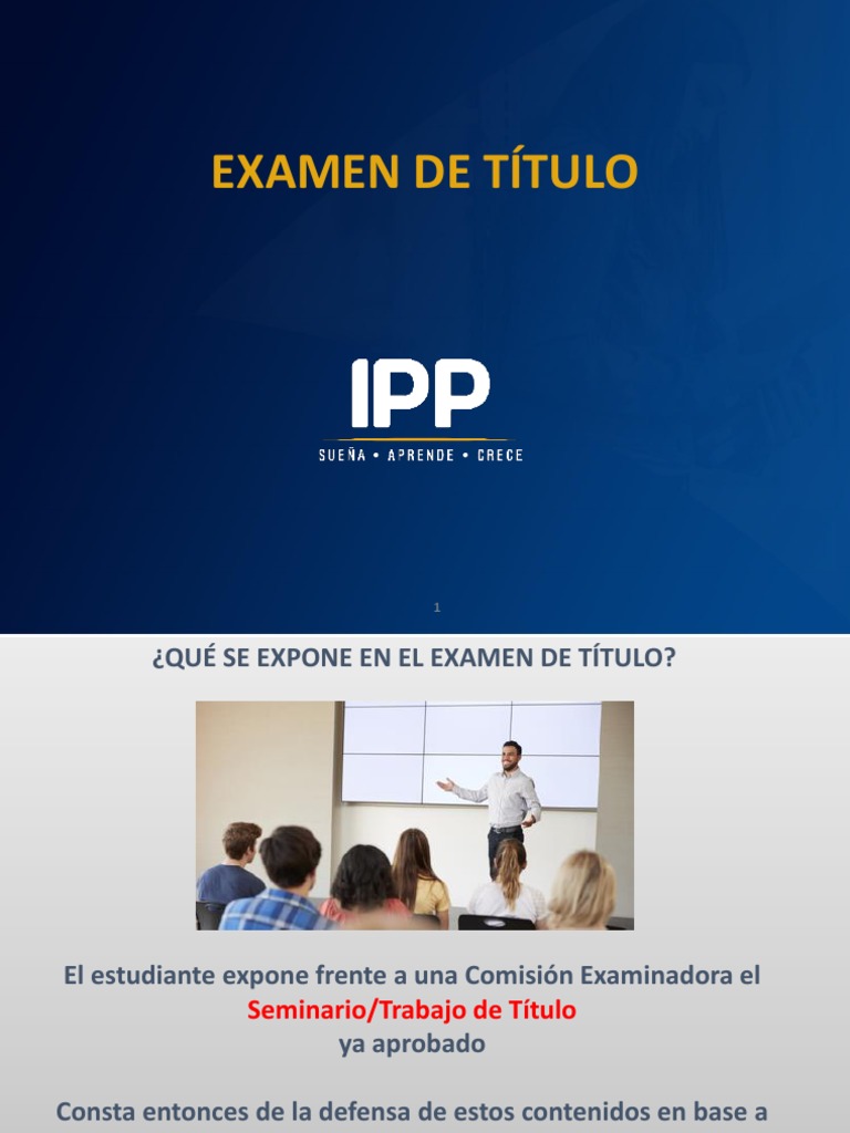 Examen de Titulo Ipp | Prueba (evaluación) | Aprendizaje