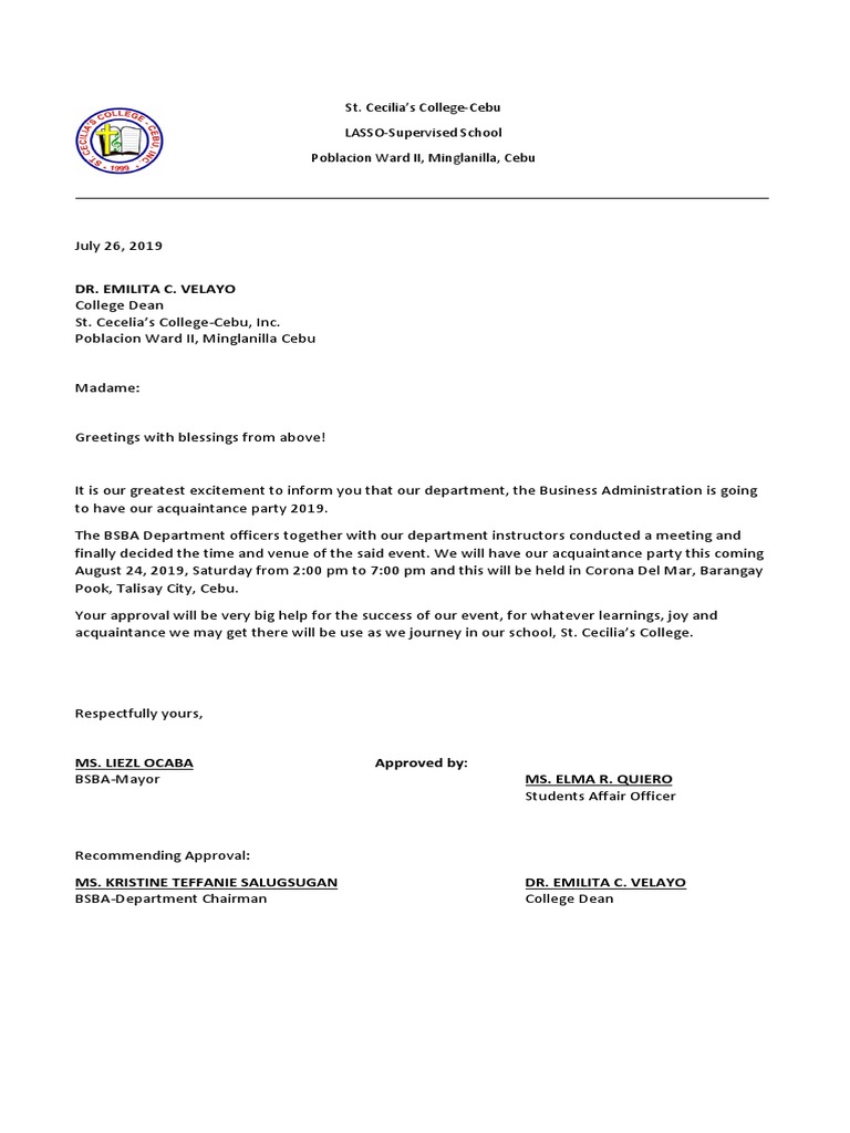 Acquaintance Letter of Approval