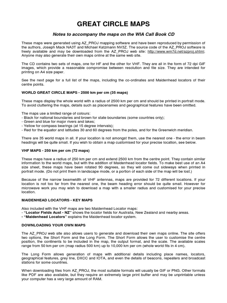 Great Circle Maps READ ME | PDF | Map | Geographic Data And Information