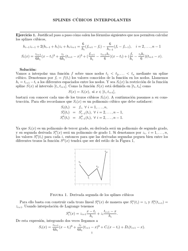 Splines Cúbicos: Interpolación y Ejercicios | PDF | Spline (Matemáticas ...