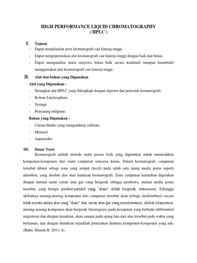 Panduan Lengkap HPLC dan Aplikasinya | PDF