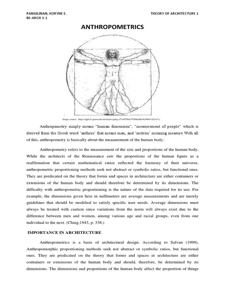 Anthropometric S | PDF | Anthropometry | Teaching Mathematics