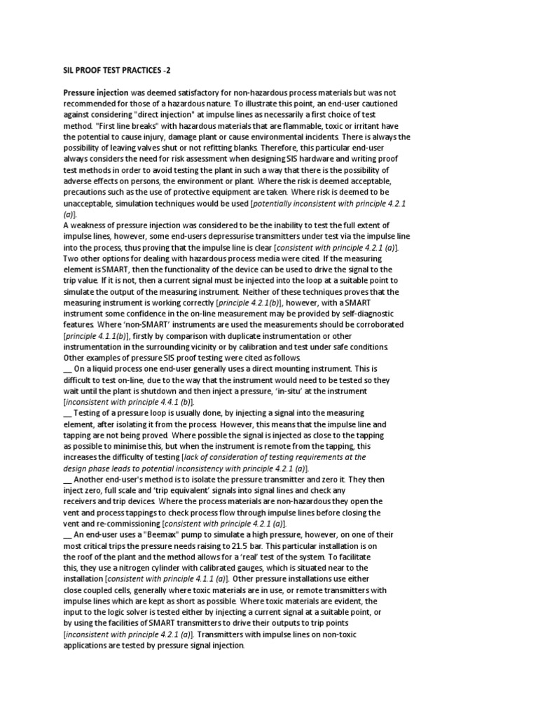 Sil Proof Test Practices - 2 | PDF | Instrumentation | Measuring Instrument