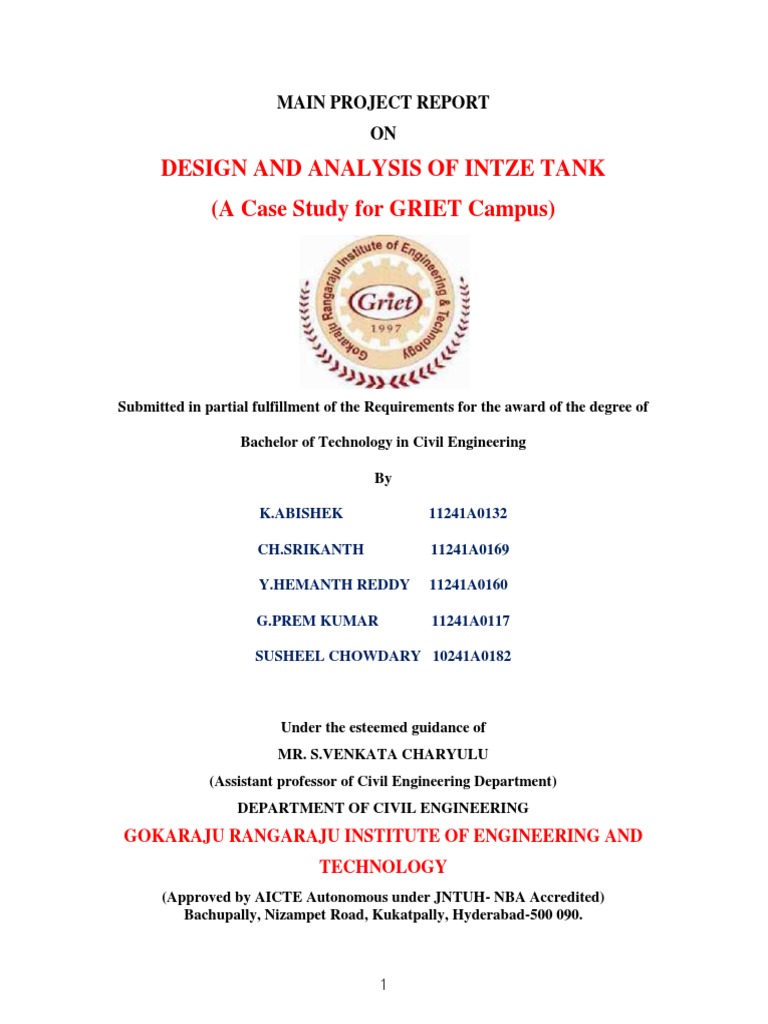 Design of An INTZE Tank | PDF | Thermal Expansion | Concrete