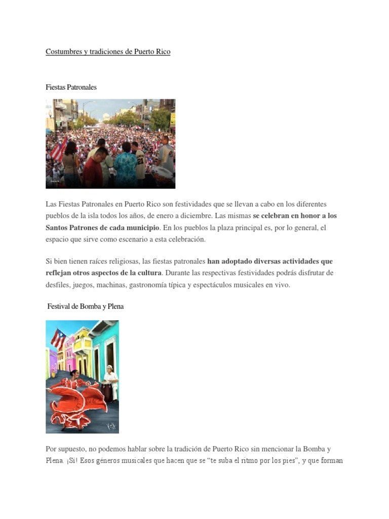 Tradiciones y Costumbres de Puerto Rico | PDF | Nochebuena | Fiesta ...