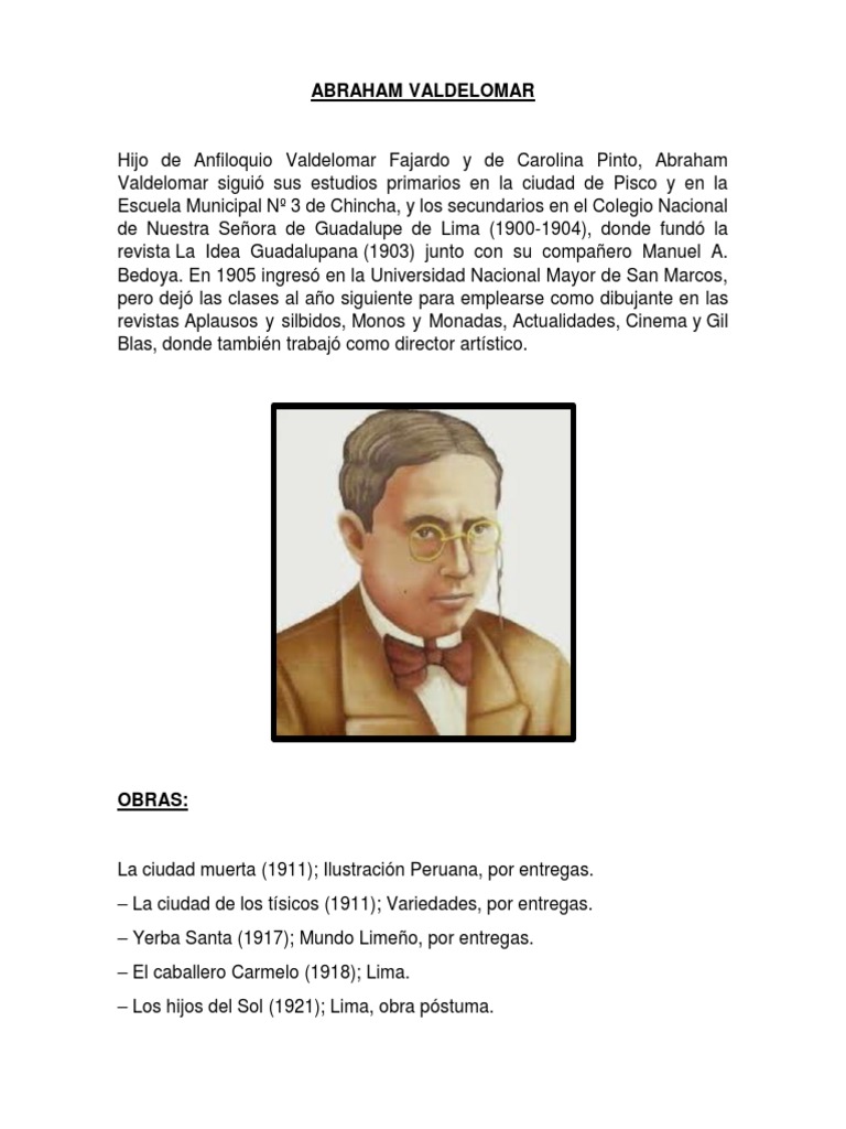 Abraham Valdelomar | PDF | Lima | Perú