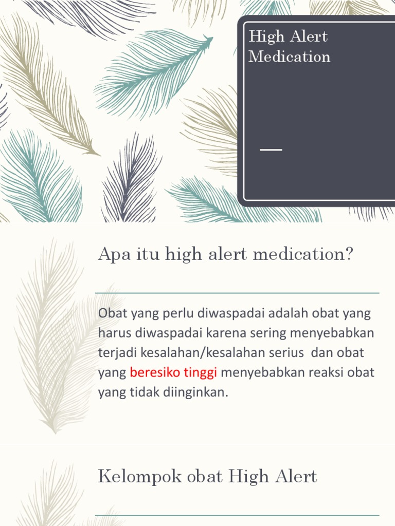 High Alert Medication | PDF