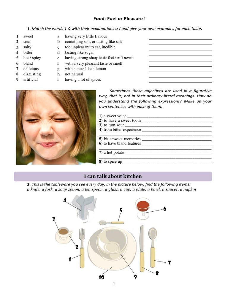 Food. Fuel or Pleasure | PDF | Taste | Kitchen