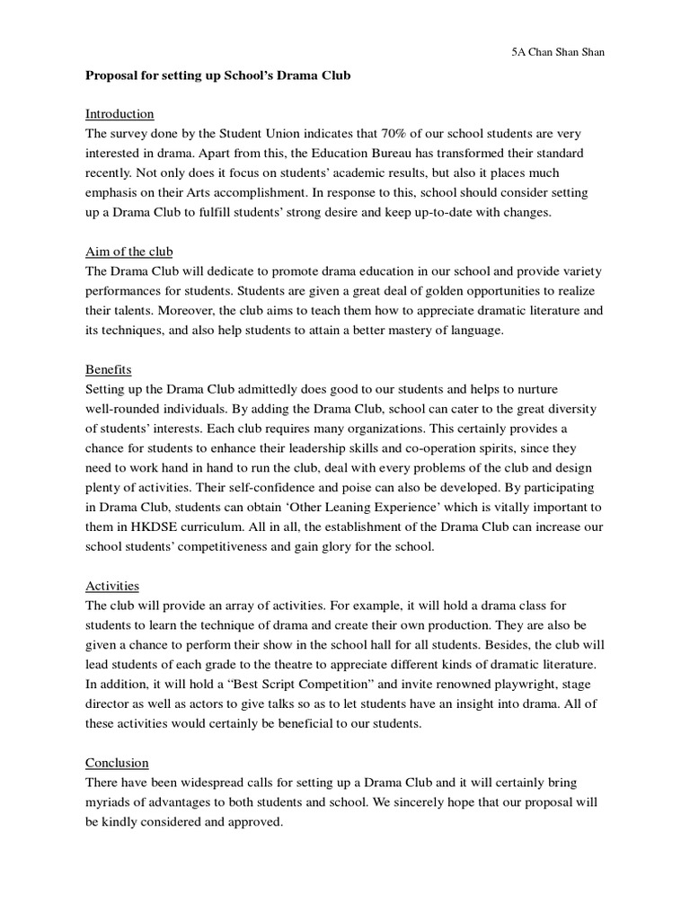 5A Chan Shan Shan Ashley Drama Club | PDF | Theatre | Leadership