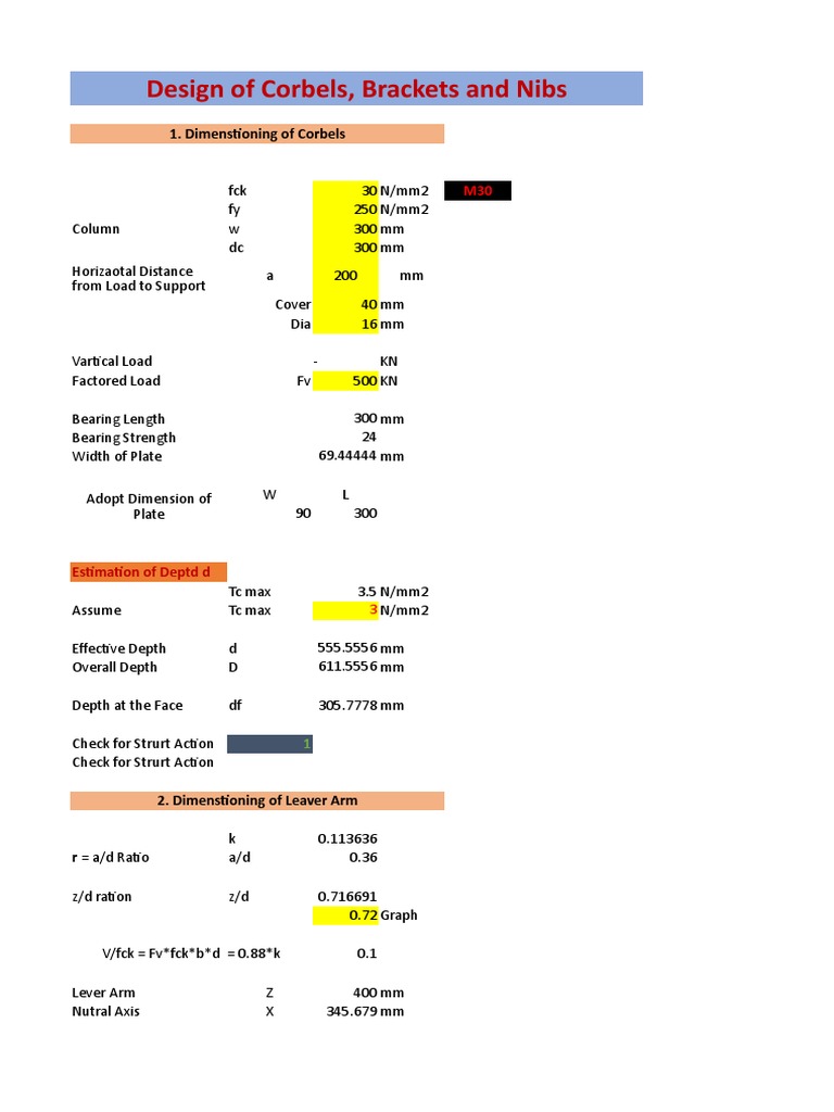 Design of Corbels, Brackets and Nibs | PDF | Engineering | Building ...