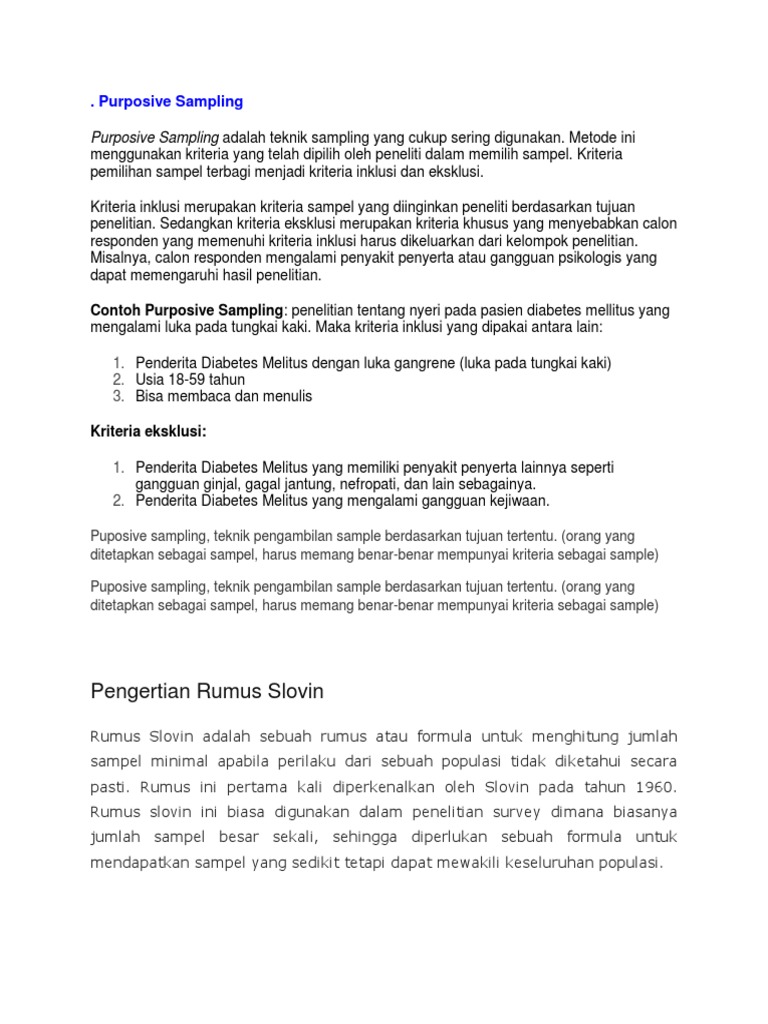 Purposive Sampling | PDF | Sains & Matematika