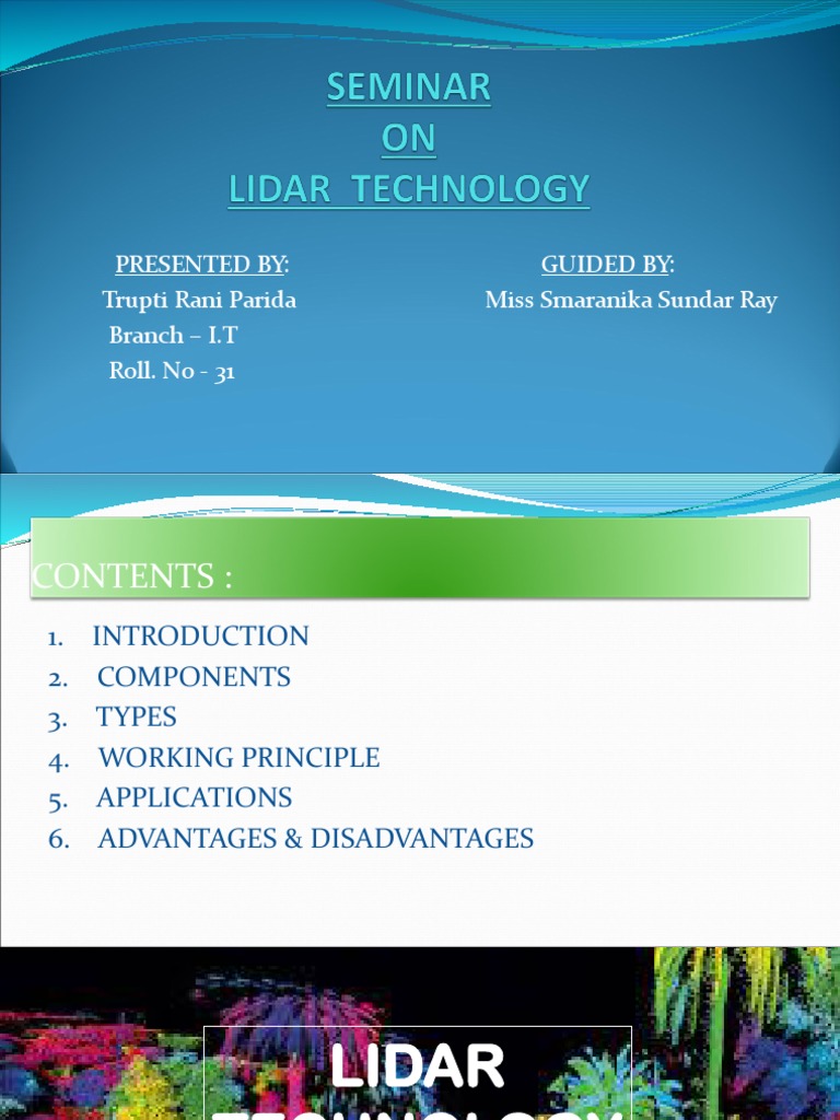 Lidar Technology Overview and Applications | PDF | Lidar | Scientific ...