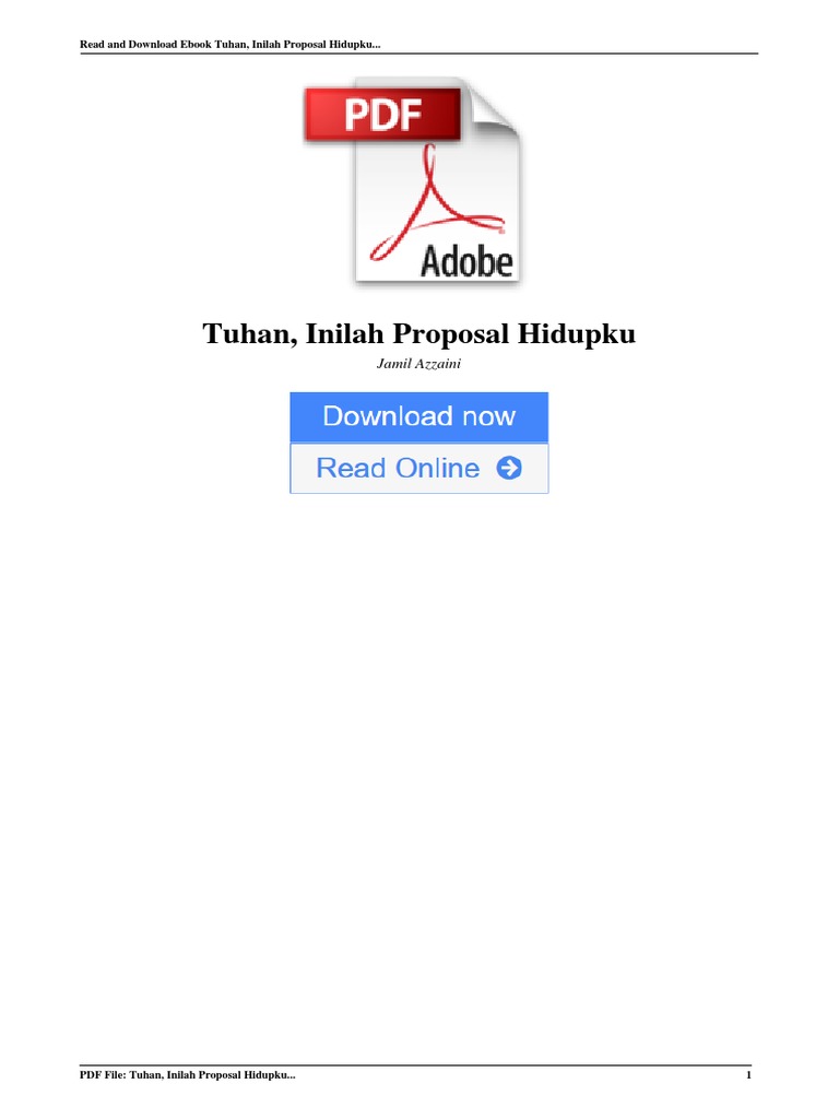 Tuhan Inilah Proposal Hidupku Pdf Pdf