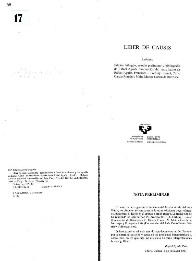 Liber de Causis PDF | PDF | Aristóteles | Science