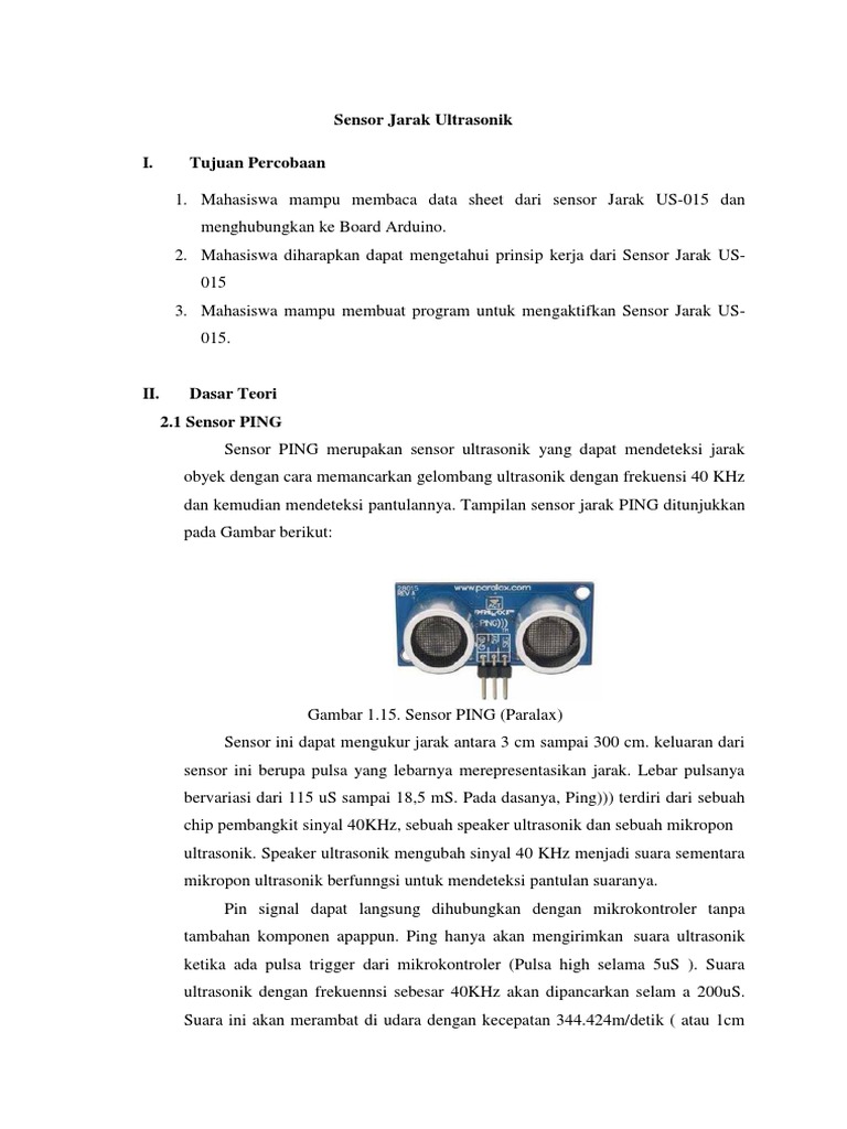 MENGUKUR JARAK DENGAN SENSOR ULTRASONIK DAN INFRARED | PDF