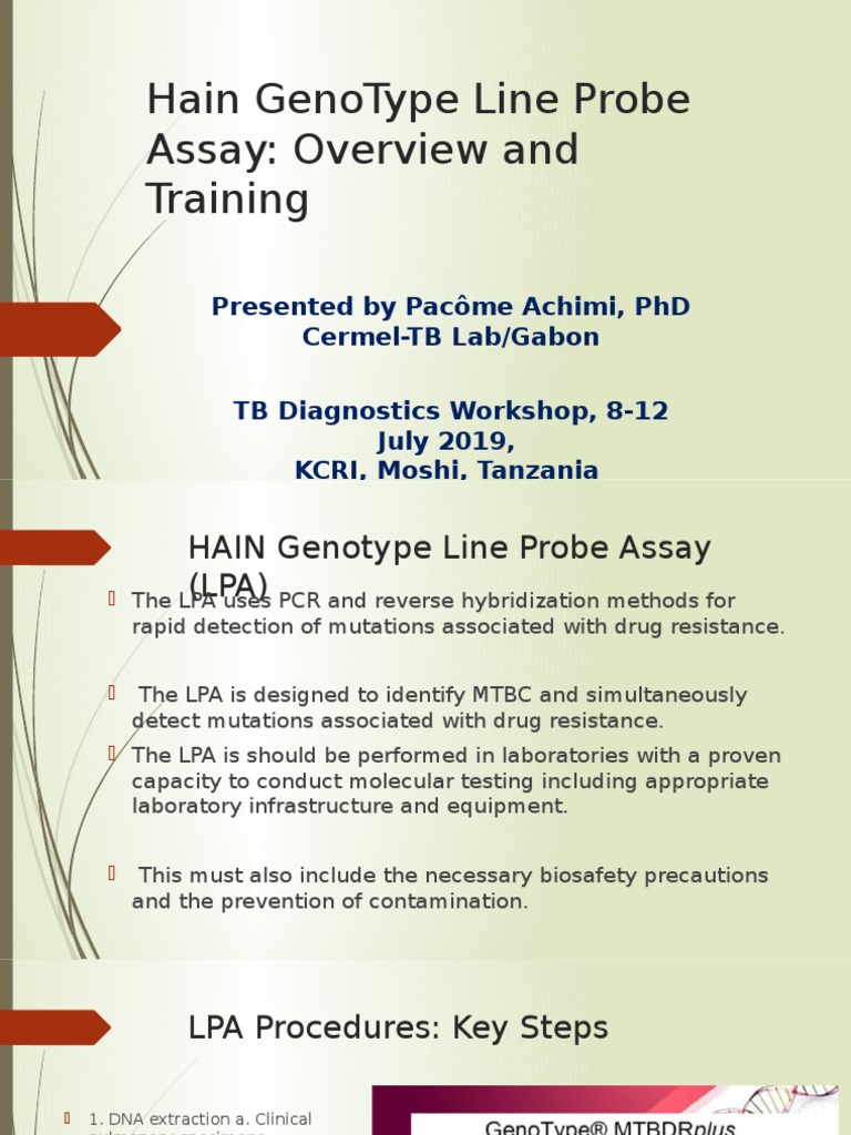Hain GenoType Line Probe Assay Test | PDF | Assay | Polymerase Chain ...