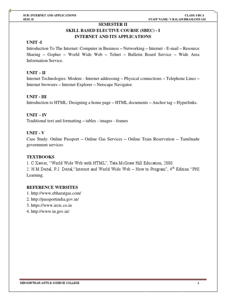 Sbec-Internet and Applications - I Bca 2017 PDF | PDF | Computer ...