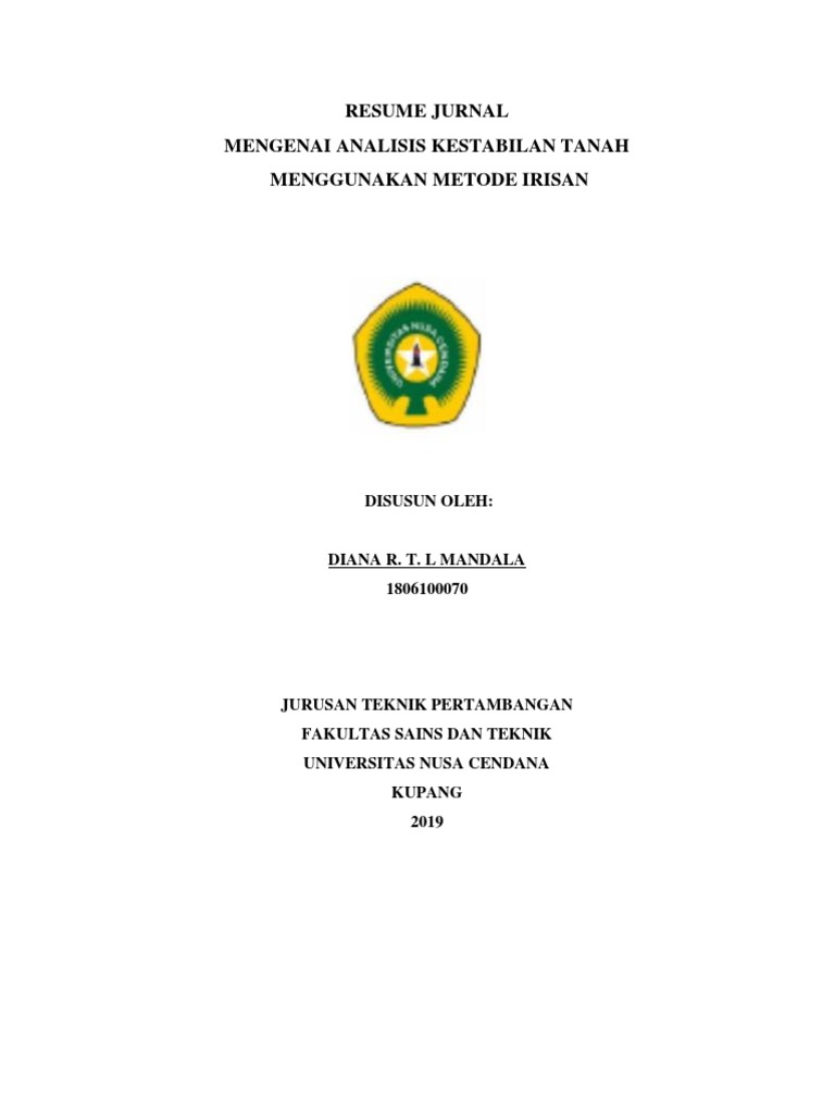 Analisis Kestabilan Lereng Metode Irisan | PDF | Sains & Matematika ...