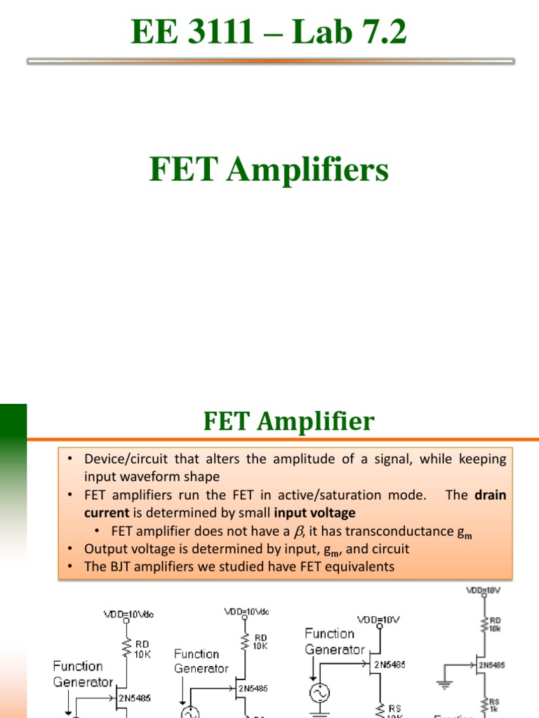Fet Amplifier | PDF | Field Effect Transistor | Amplifier