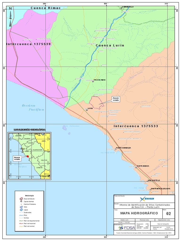 Mapa Hidrografico de La Planta Lurin - EXSA | PDF