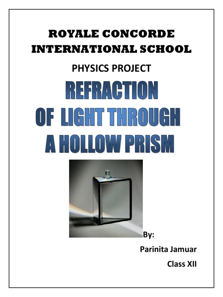 Physics Project Xii | PDF | Refractive Index | Refraction