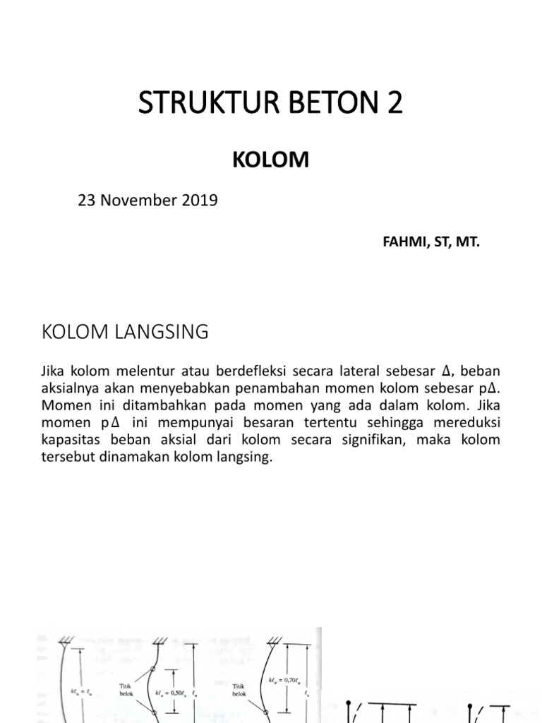 Kolom Langsing dalam Struktur Beton | PDF | Metode & Bahan Ajar
