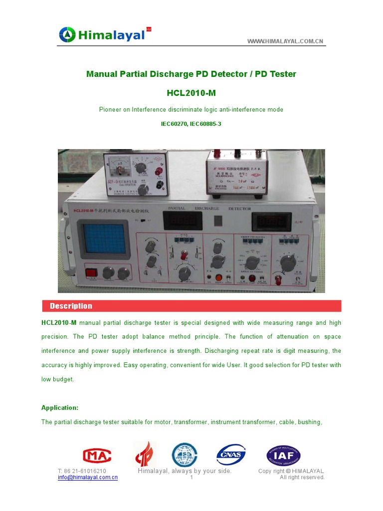 Manual Partial Discharge PD Detector PD | PDF | Electrical Engineering ...
