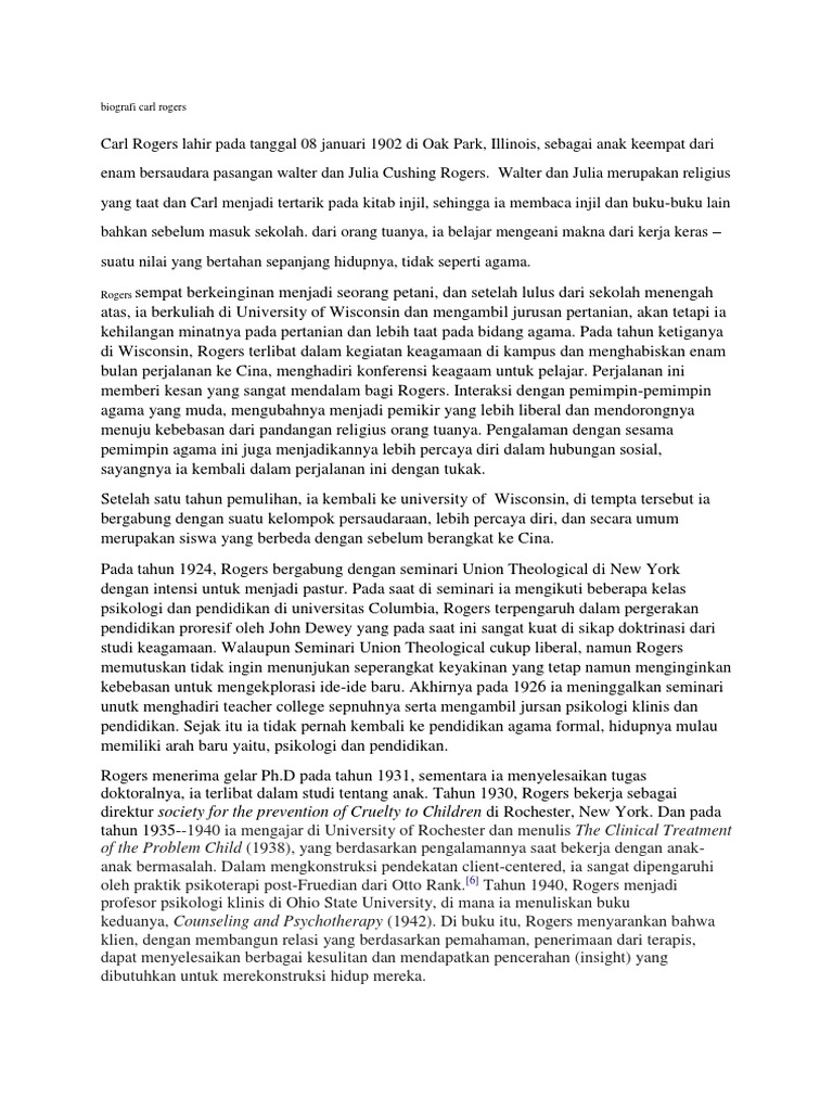 Biografi Carl Rogers | PDF