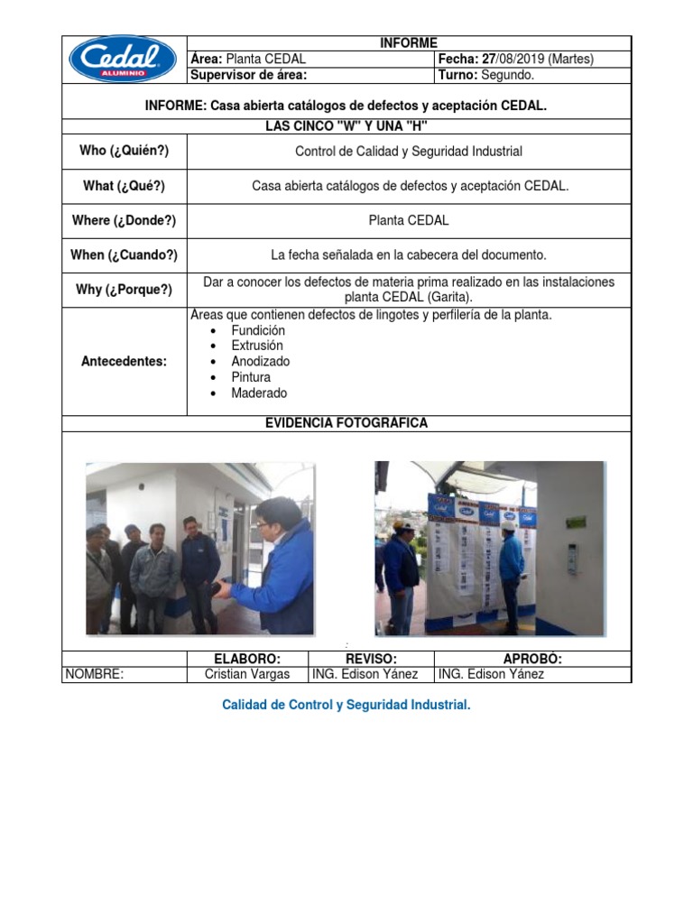 2019-08-26 Informe Casa Abierta Catalogos de Defectos | PDF