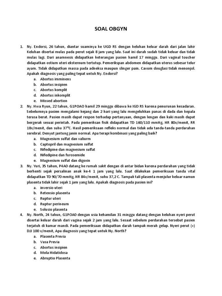 Soal Obgyn | PDF