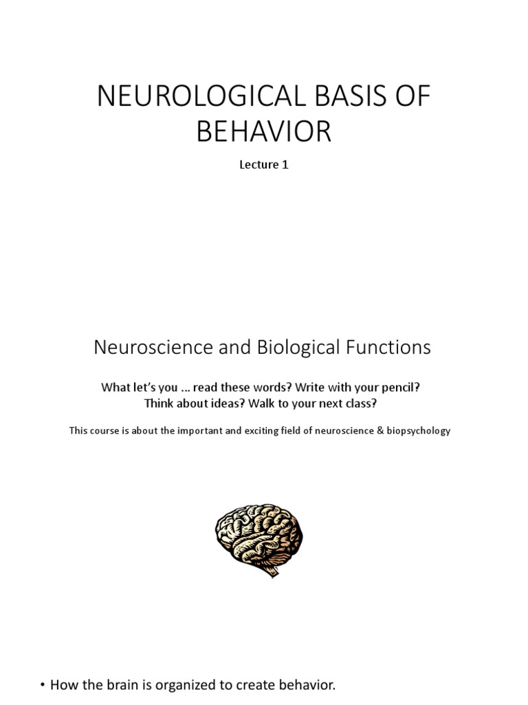 Neurological Basis of Behavior Overview | PDF | Neuron | Nervous System