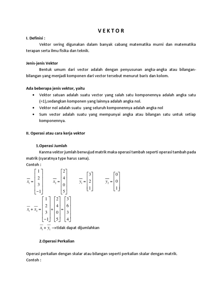 Panduan Lengkap Vektor dan Operasinya | PDF
