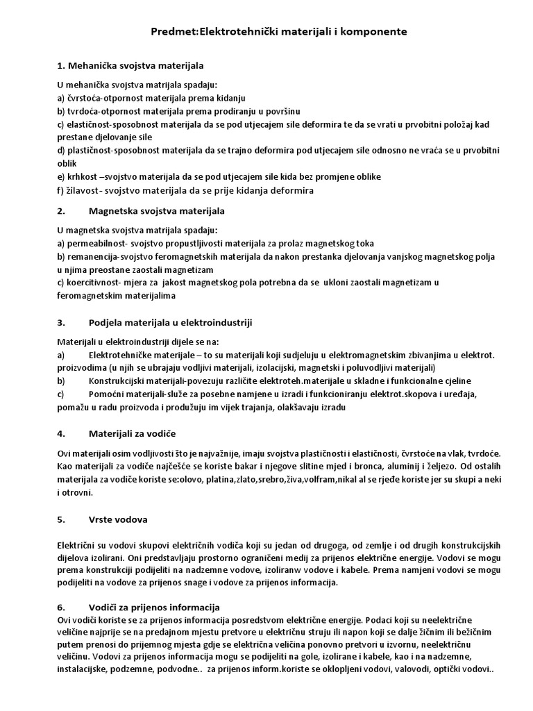 Elektrotehnicki Mater.i Komp | PDF