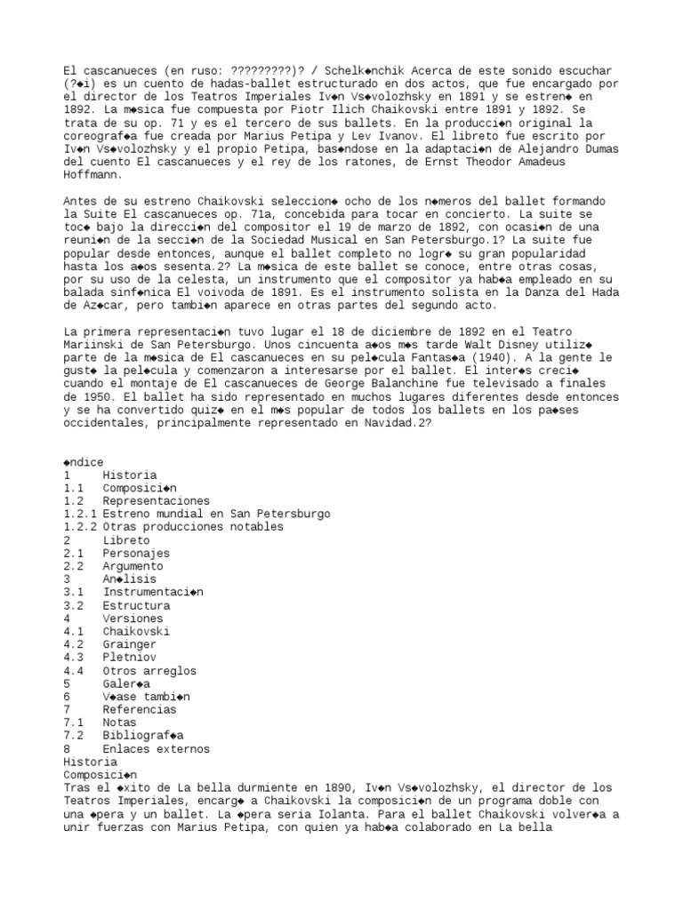Historia de El Cascanueces | PDF | El cascanueces | Ballet