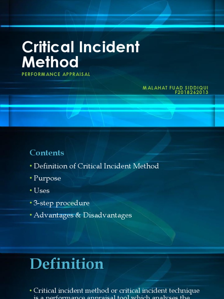 Critical Incident Method | PDF | Behavior | Competence (Human Resources)