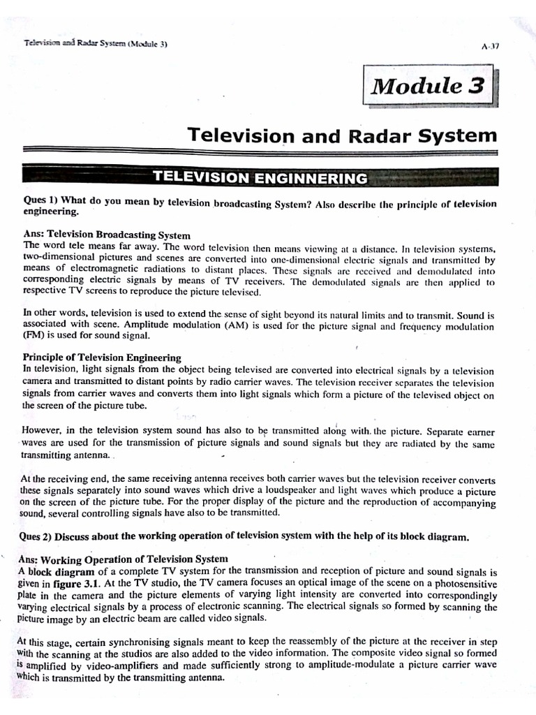 Television and Radar Systems | PDF