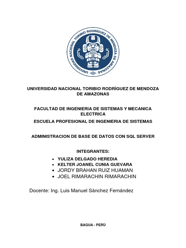 Administracion de Base de Datos Con SQL Server PDF | PDF | Servidor SQL ...