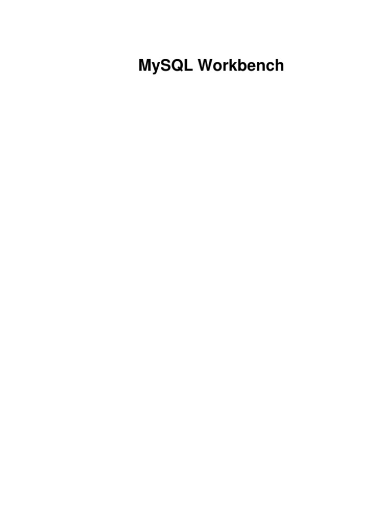 Workbench en | PDF | My Sql | Oracle Corporation